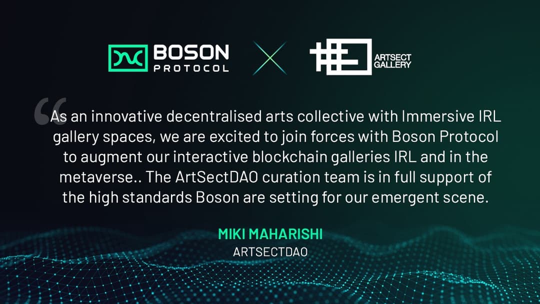 ArtSect receives Boson Protocol Ecosystem Grant