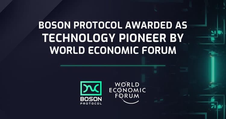 Boson Protocol Awarded as Technology Pioneer by The World Economic Forum