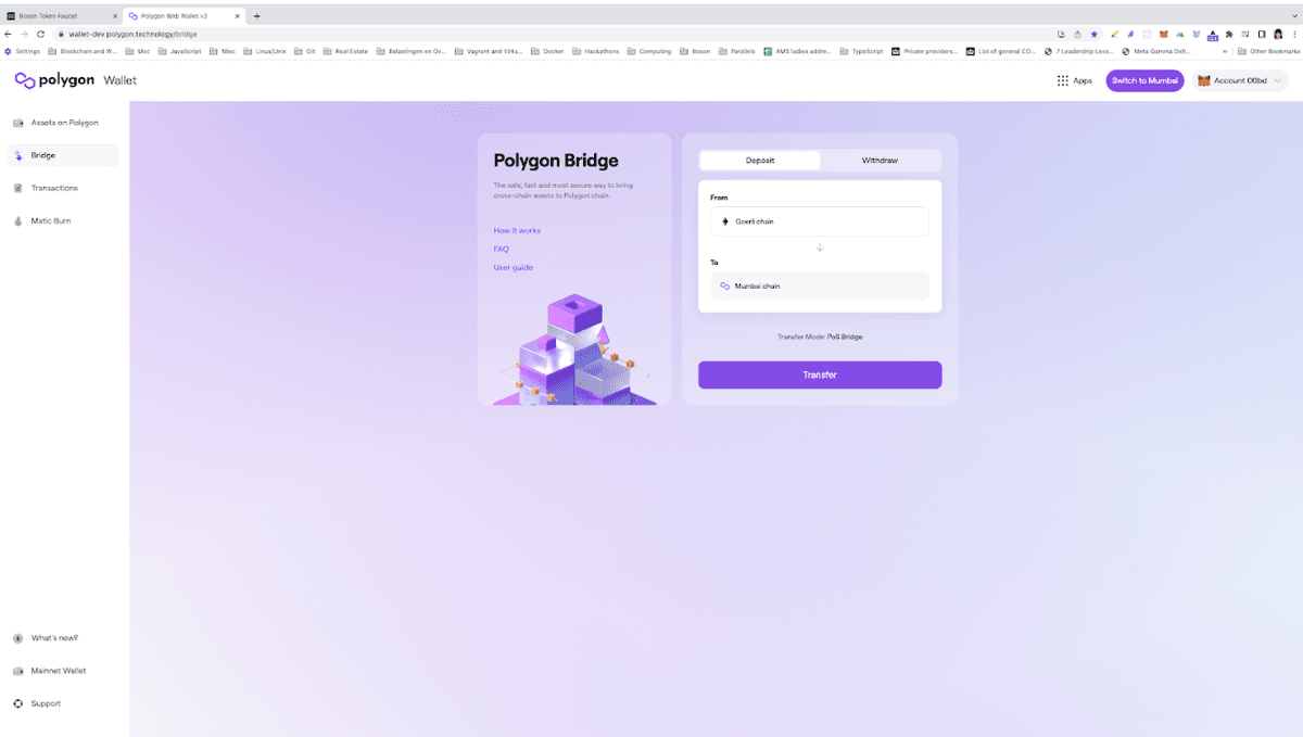 How to use the Boson Goerli faucet and Polygon POS Bridge