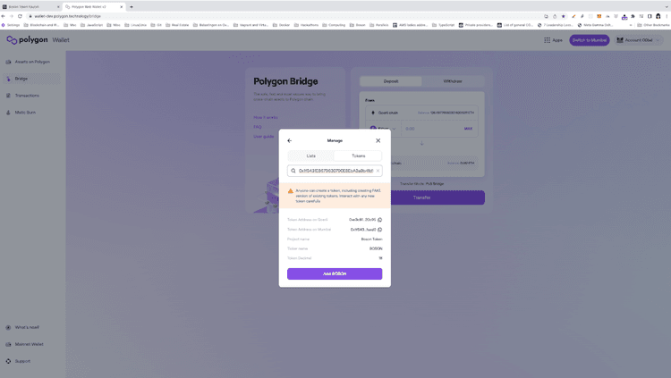How to use the Boson Goerli faucet and Polygon POS Bridge